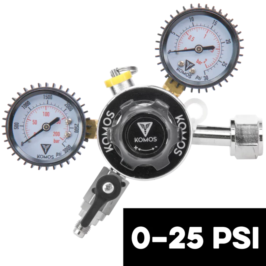 KOMOS® Universal 25 | Dual Gauge CO2 Regulator | 0–25 PSI - North Texas ...